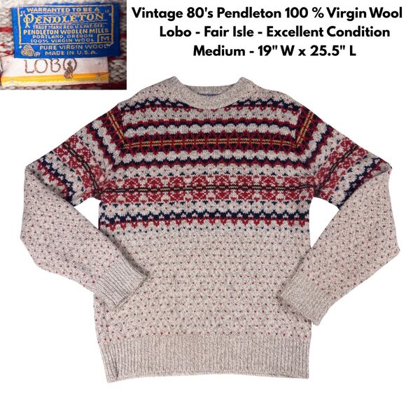 Pendleton | Sweaters | Vintage Pendleton Wool Fair Isle Sweater Womens ...